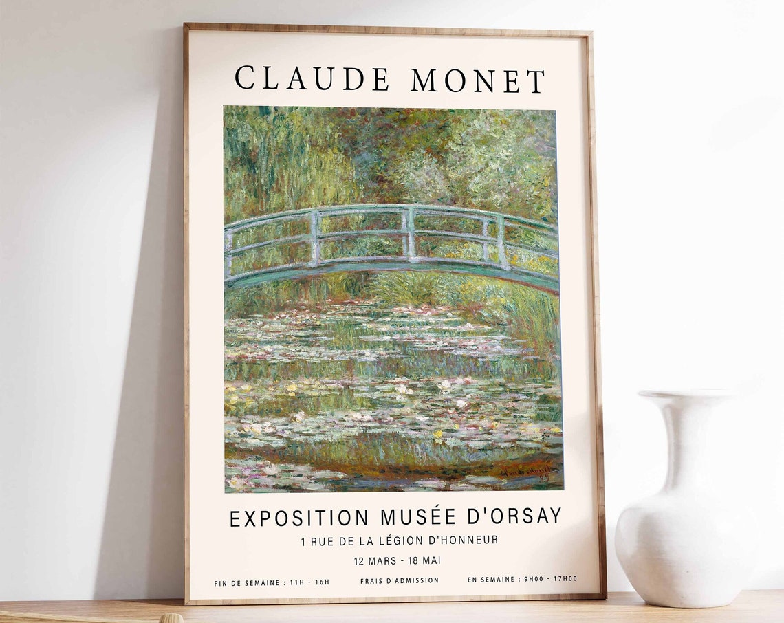 Claude Monet Exhibition Poster, Water Lilies, Monet Floral Art Print ...