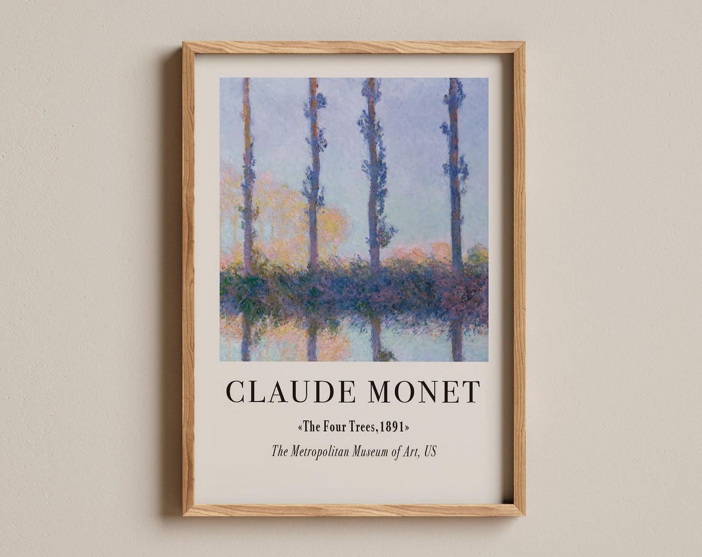 Claude Monet The Four Trees Print, 1891 Autumn River, Reflection ...