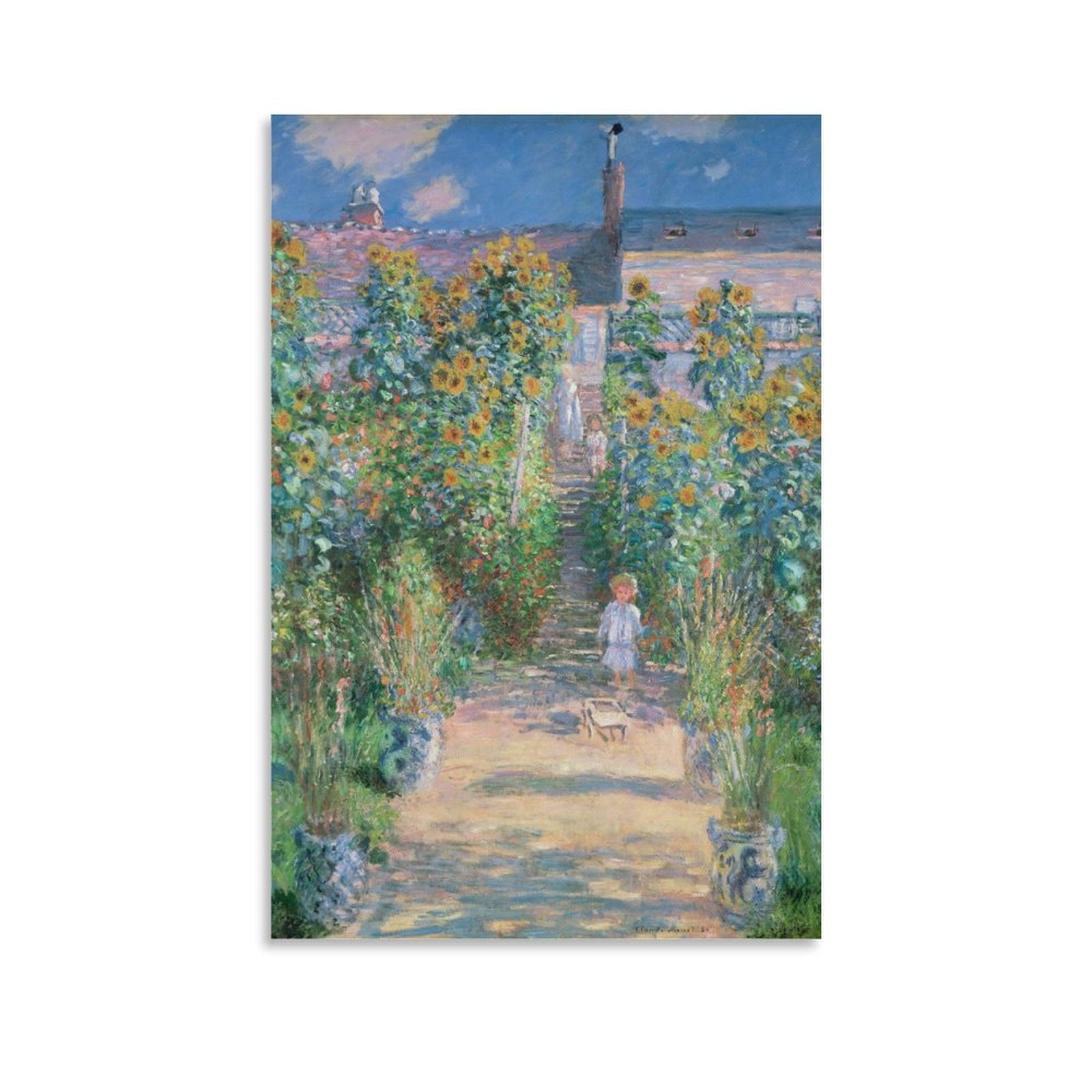 Claude Monet French Artist Garden Vetheuil Old Painting Posters Print ...