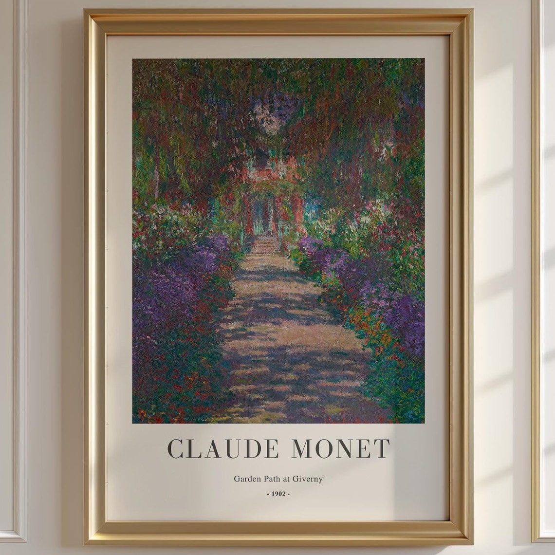 Claude Monet - Garden Path At Giverny 1902 Wall Art - Landscape Oil ...