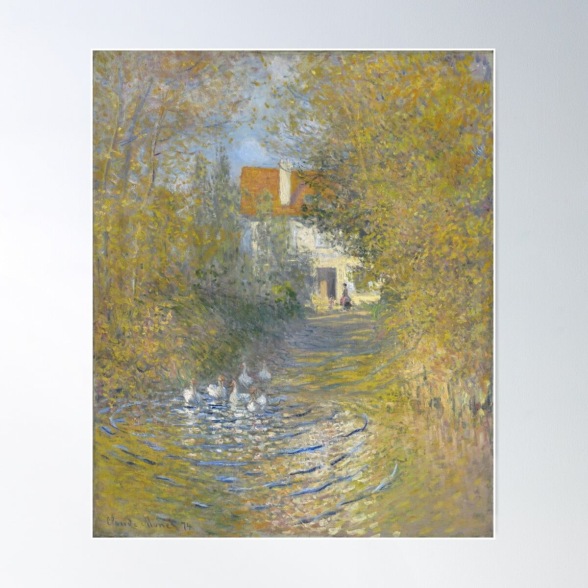 Claude Monet - Geese At The Stream 1874 Poster Wall Art Modern Wall ...