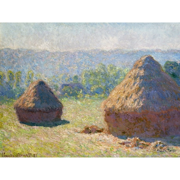 Claude Monet Haystacks End Of Summer Extra Large Art Print Wall Mural ...
