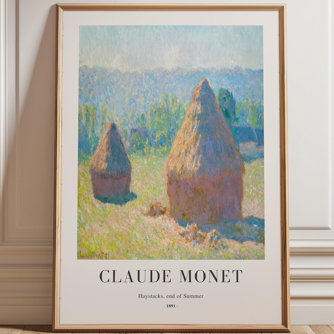 Claude Monet - Haystacks, End Of Summer 1891 Wall Art - Farmhouse Decor ...