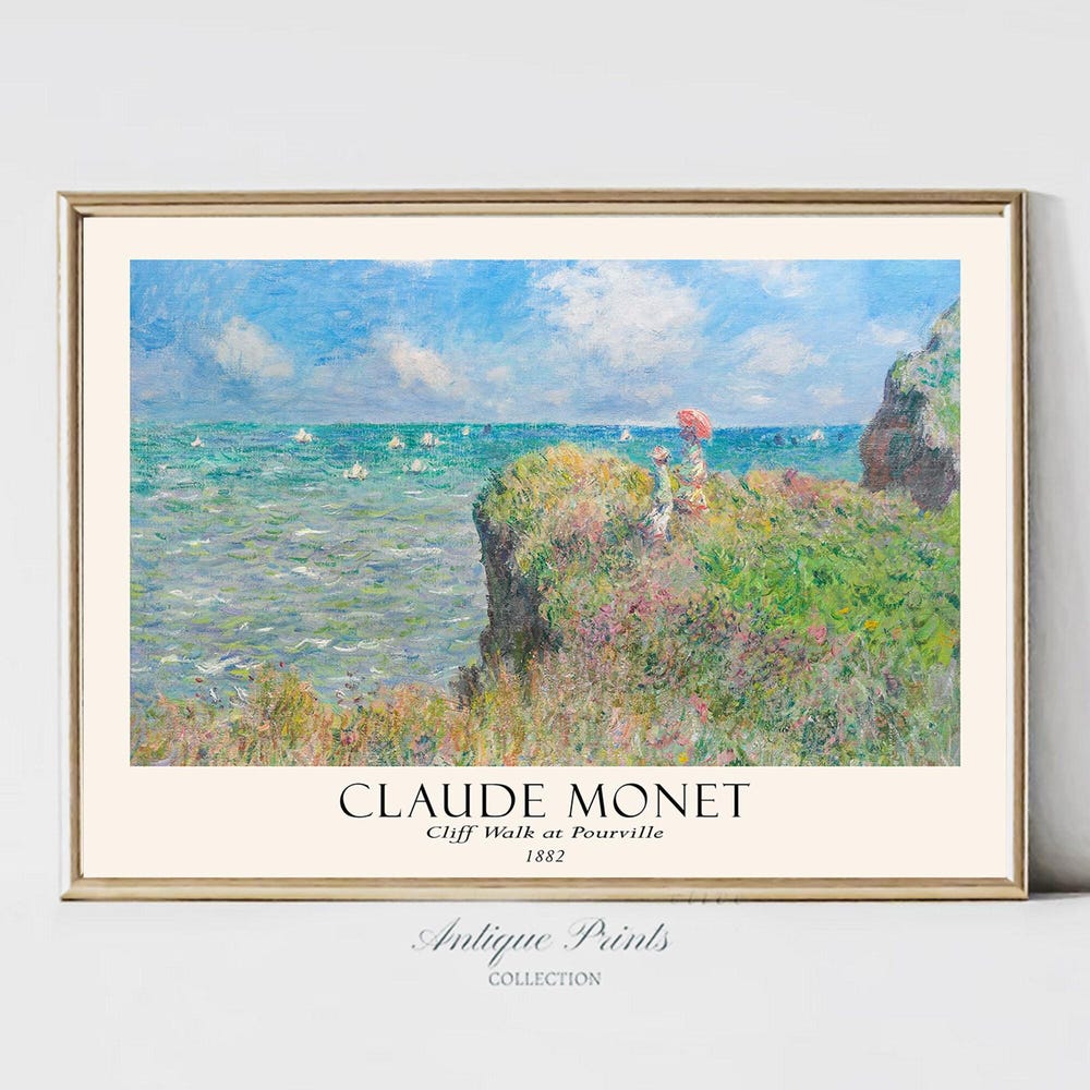 Claude Monet Horizontal Coastal Painting Monet Print Summer Monet Wall ...