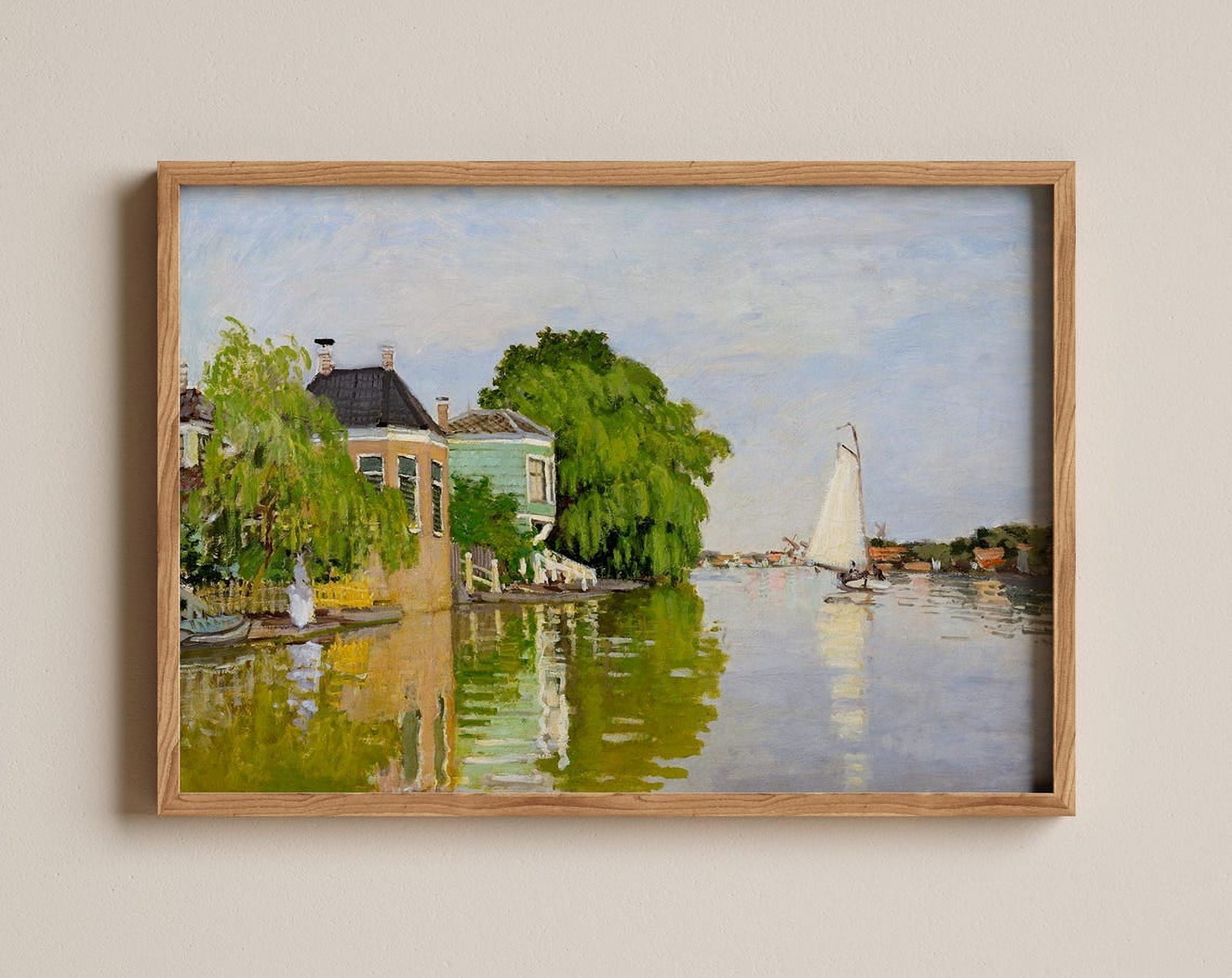 Claude Monet Houses On The Achterzaan Impressionist Landscape Art Print ...