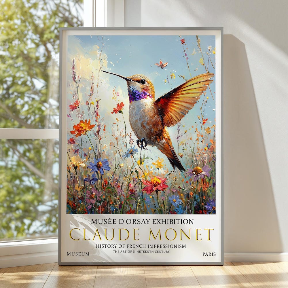 Claude Monet Hummingbird Print Claude Monet Poster Claude Monet Poster ...