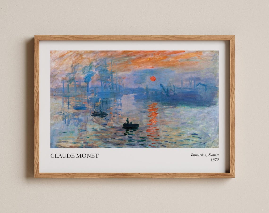 Claude Monet Impression Sunrise Print, Le Havre Harbor Seascape, 1872 ...