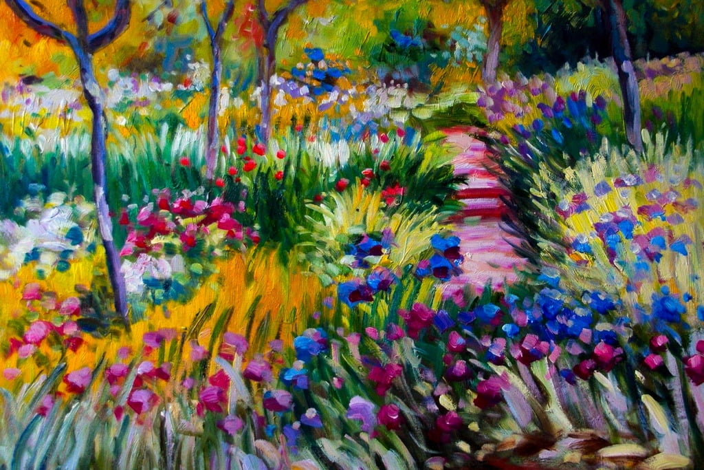 Claude Monet The Iris Garden at Giverny Impressionist Art Posters ...
