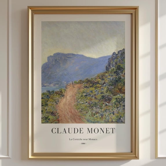Claude Monet - La Corniche Near Monaco 1884 Wall Art Landscape Vintage ...