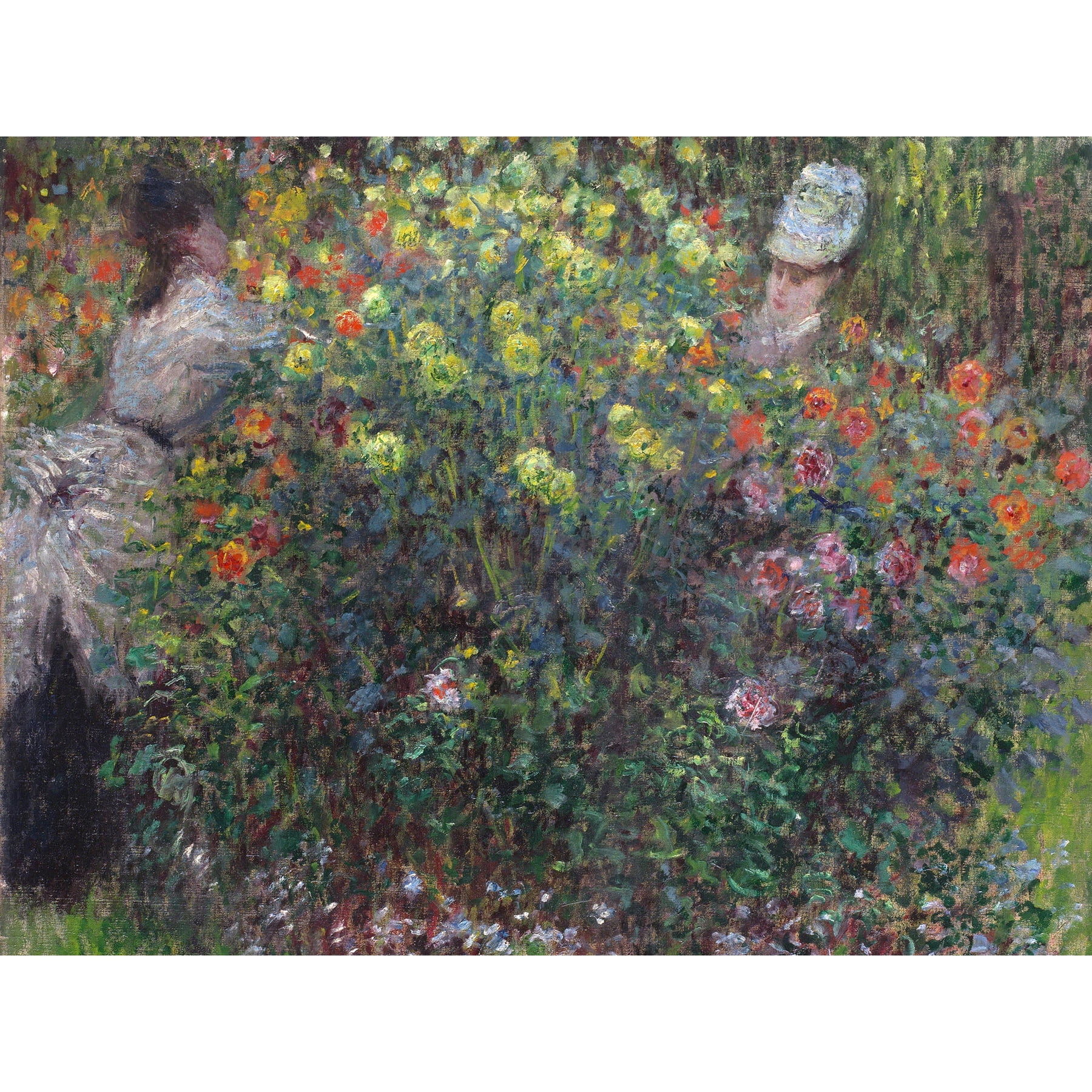 Claude Monet Ladies In Flowers Extra Large Art Print Wall Mural Poster ...