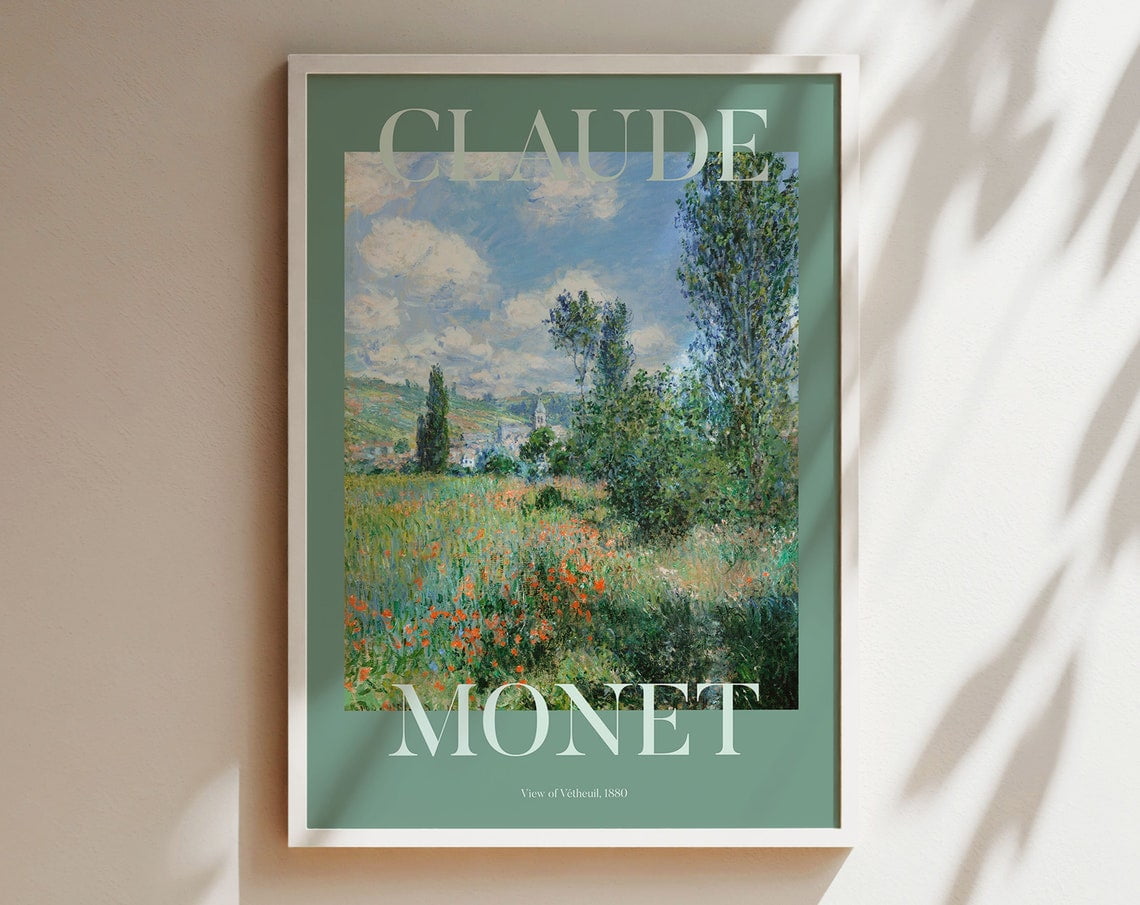 Claude Monet Landscape Print, Blue And Green Wall Art Poster, Colourful ...
