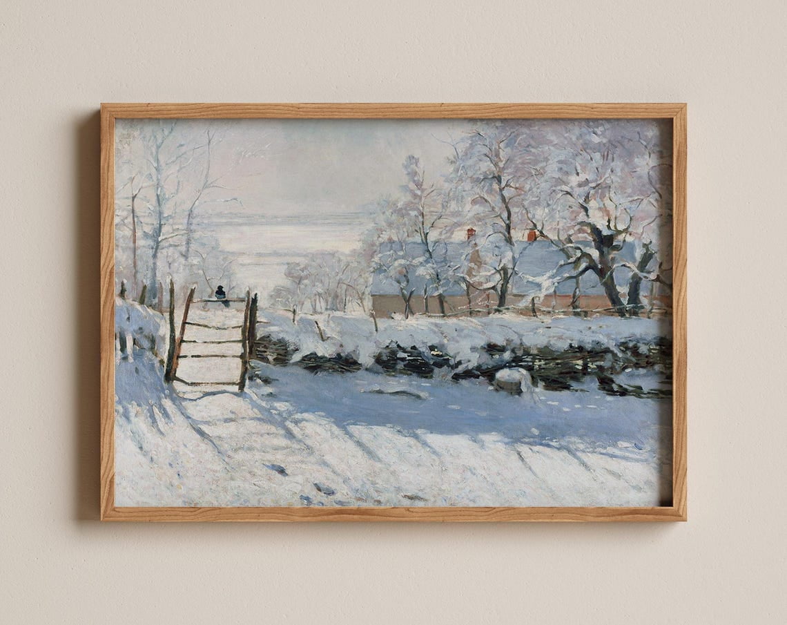 Claude Monet The Magpie Print - Winter Landscape Wall Art ...