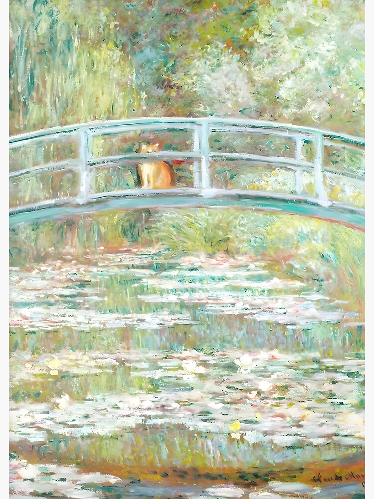 Claude Monet Orange Cat on Japanese Bridge Water Lily Pond Poster ...