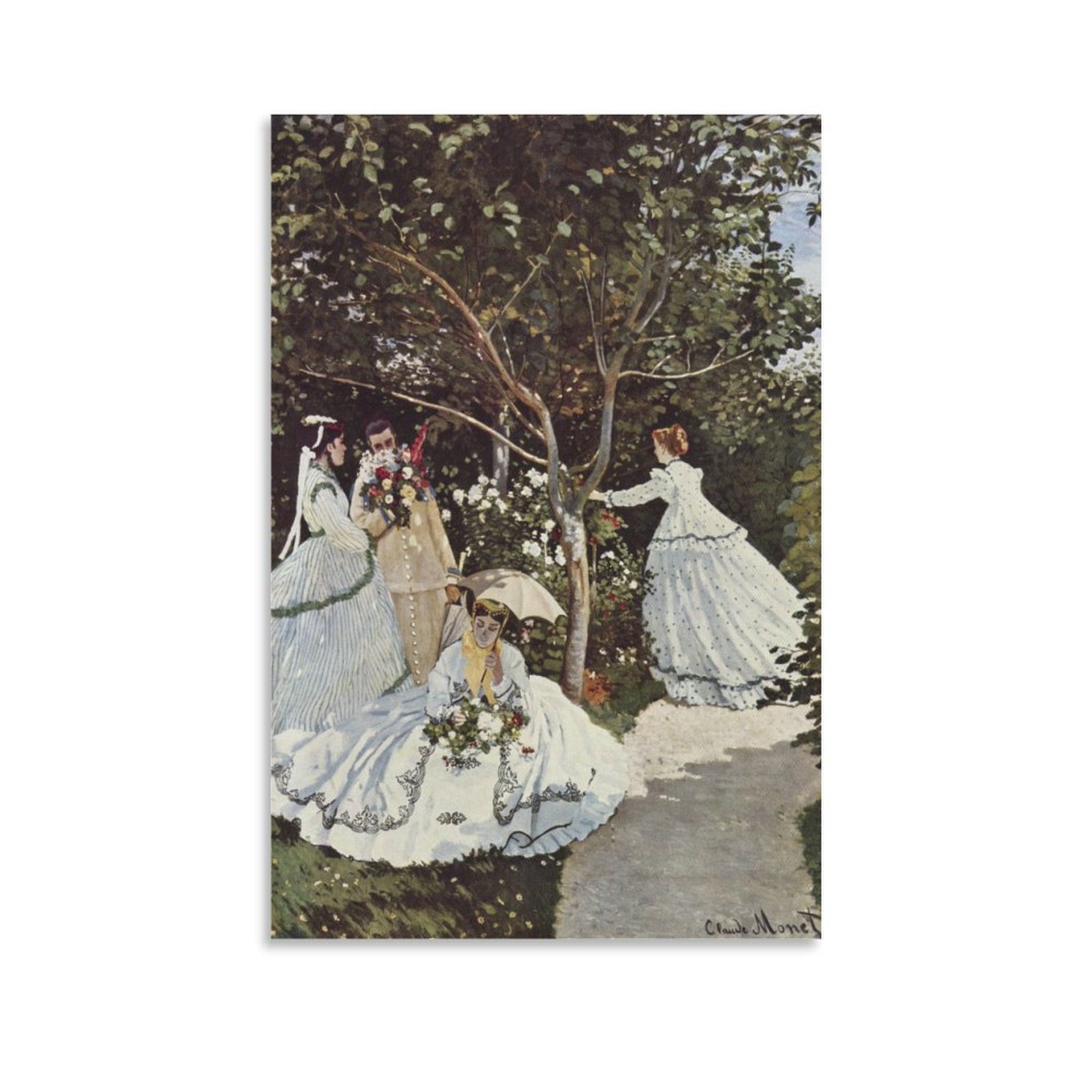 Claude Monet Painting Women in The Garden Poster Canvas Art Poster and ...