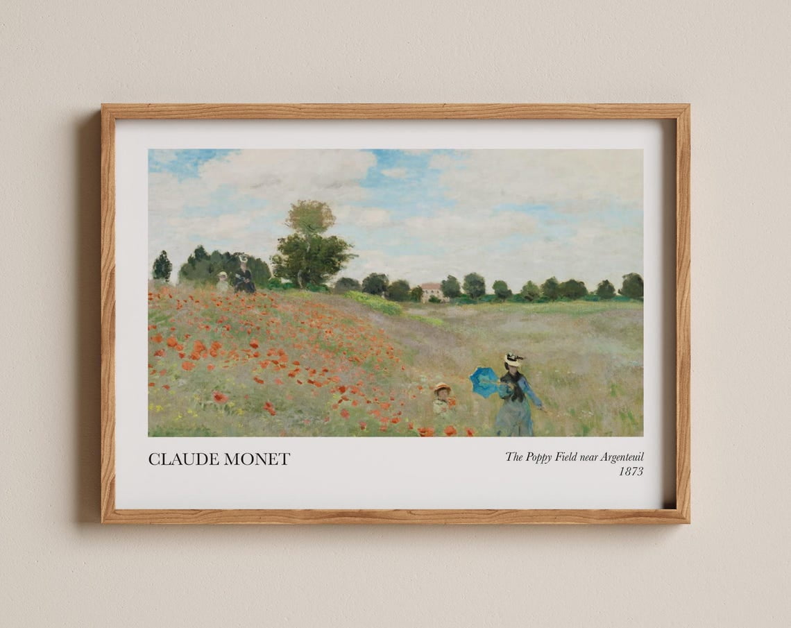 Claude Monet The Poppy Field Print, Impressionist Landscape Painting ...