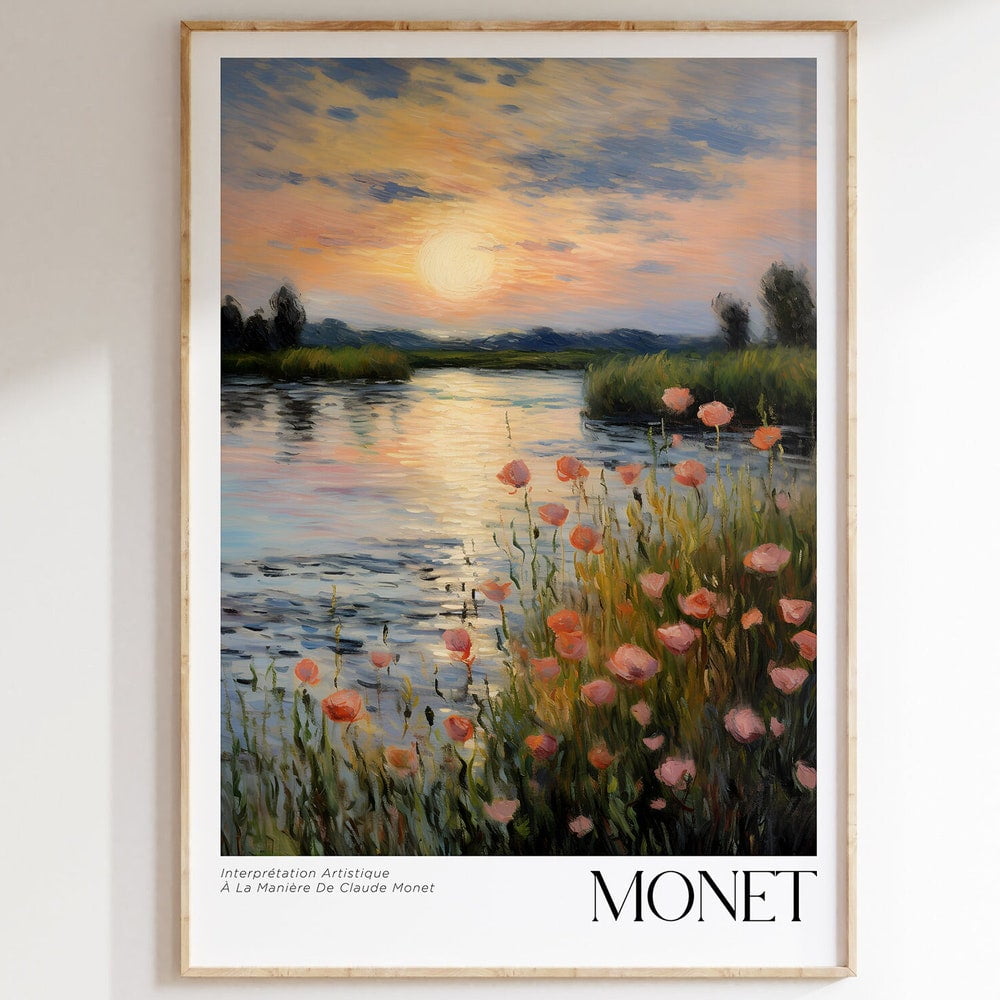 Claude Monet Poster, Mid Century Modern Wall Art For Aesthetic Room ...