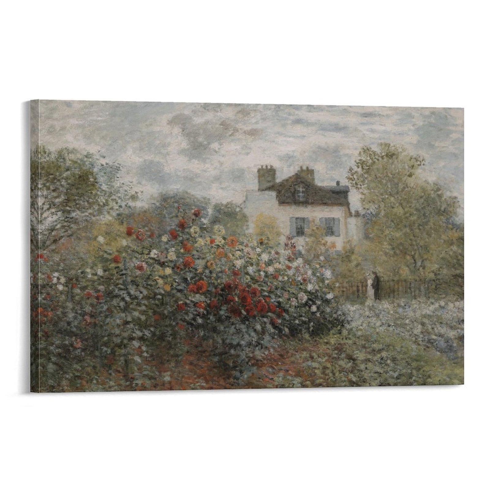 Claude Monet Poster Roses Garden Cottage Oil Painting Canvas Wall Art ...