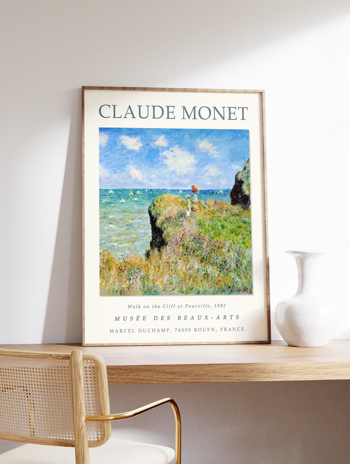 Claude Monet Poster, Walk On The Cliff At Pourville, Monet Print ...