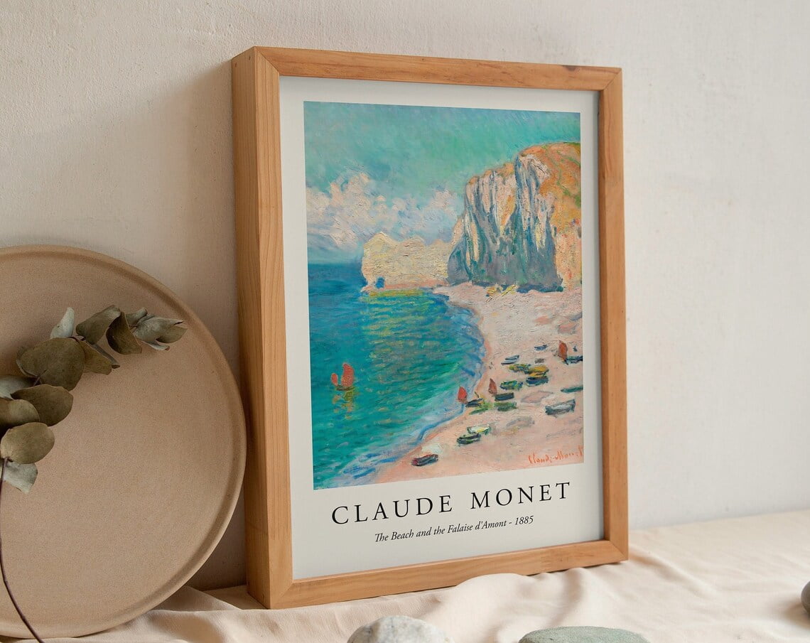 Claude Monet Print, The Beach And The Falaise Poster, Dorm Decor, Monet ...