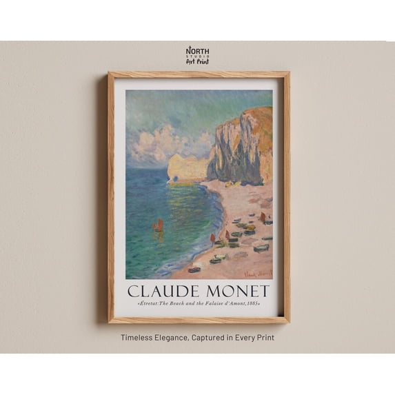 Claude Monet Print Etretat Beach French Impressionist Art Seaside Cliff ...