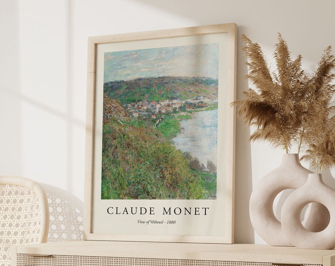 Claude Monet Print, View Of Vetheuil Poster, Dorm Decor, Monet Vintage ...