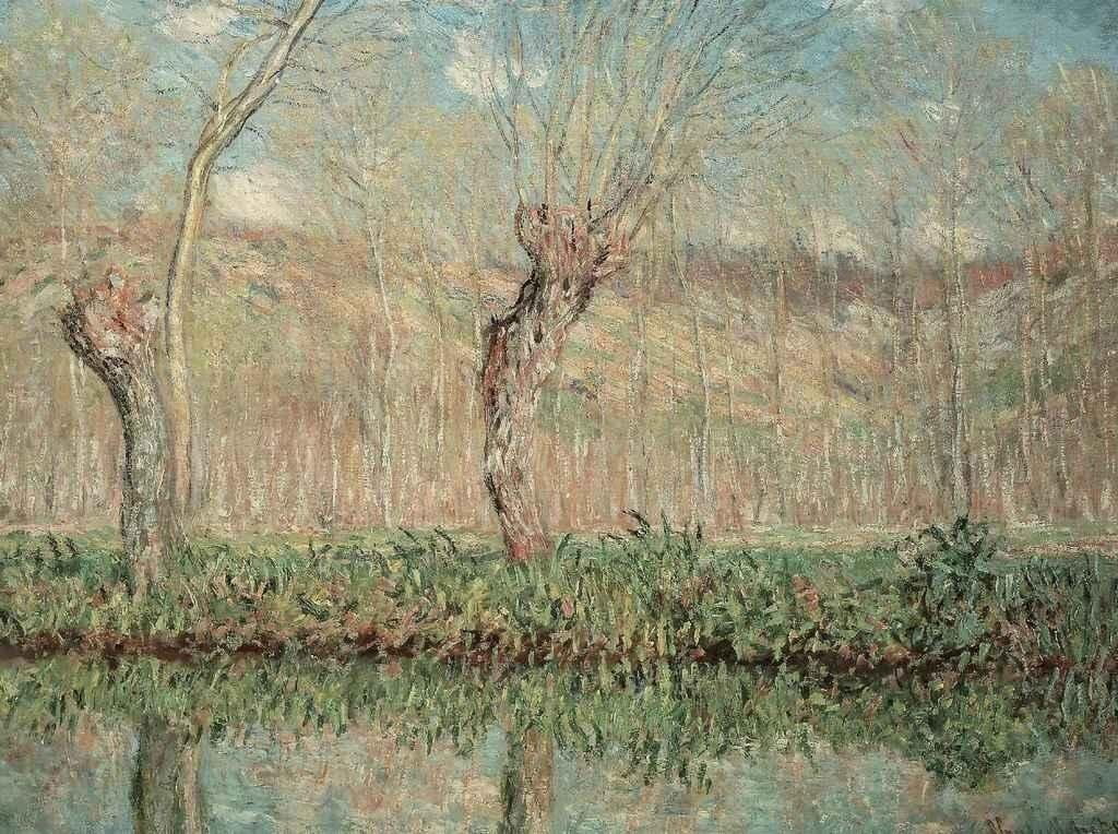 Claude Monet Printemps Bord De LEpte Landscape Painting Impressionist ...