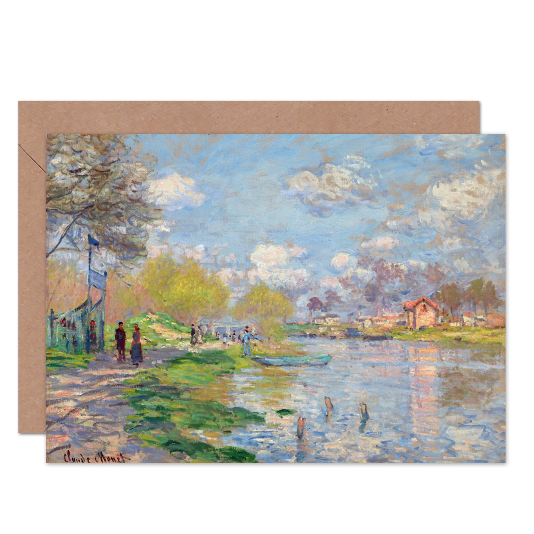 Claude Monet Spring By The Seine Fine Art Greetings Card Plus Envelope ...