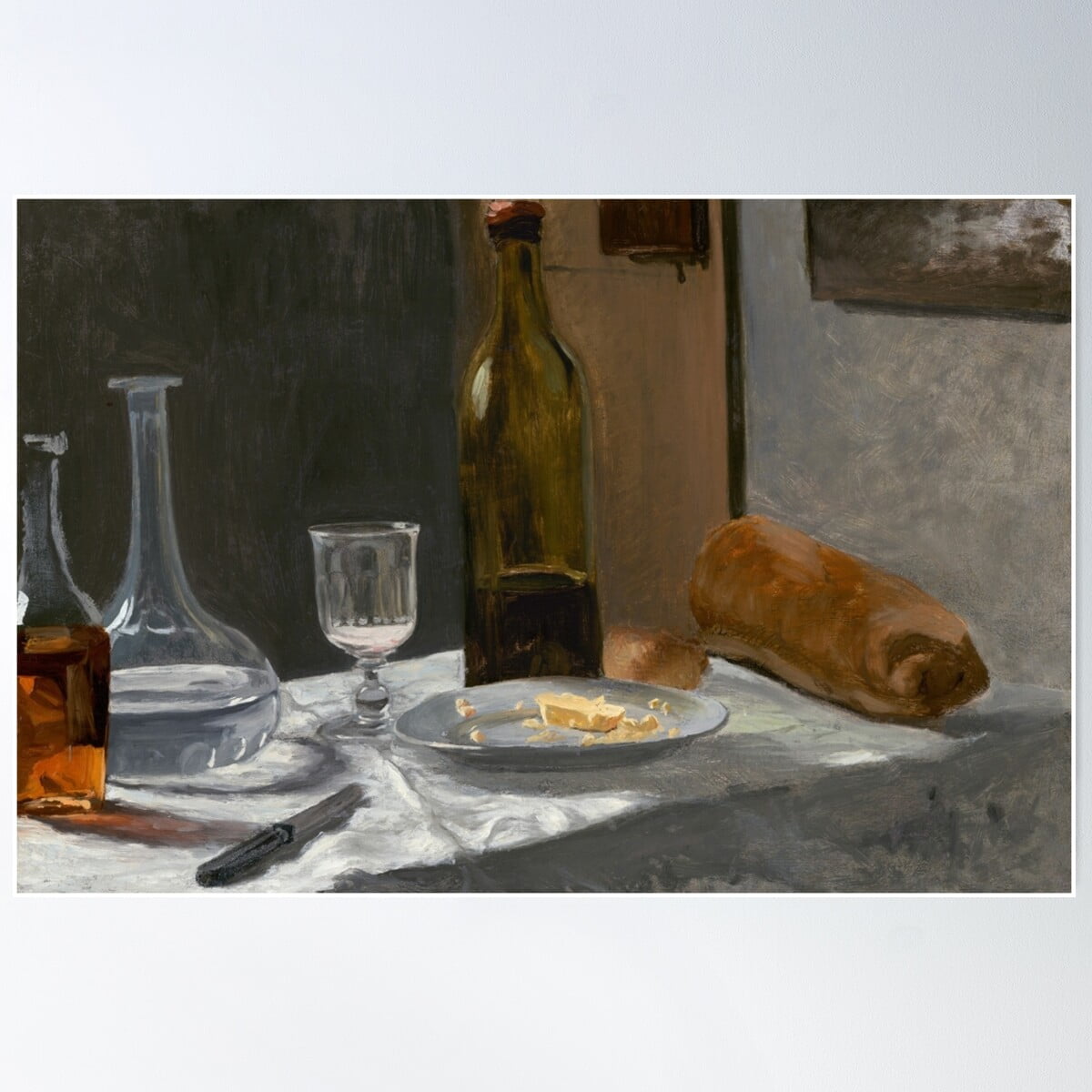 Claude Monet Still Life With Bottle, Carafe, Bread, And Wine Poster ...