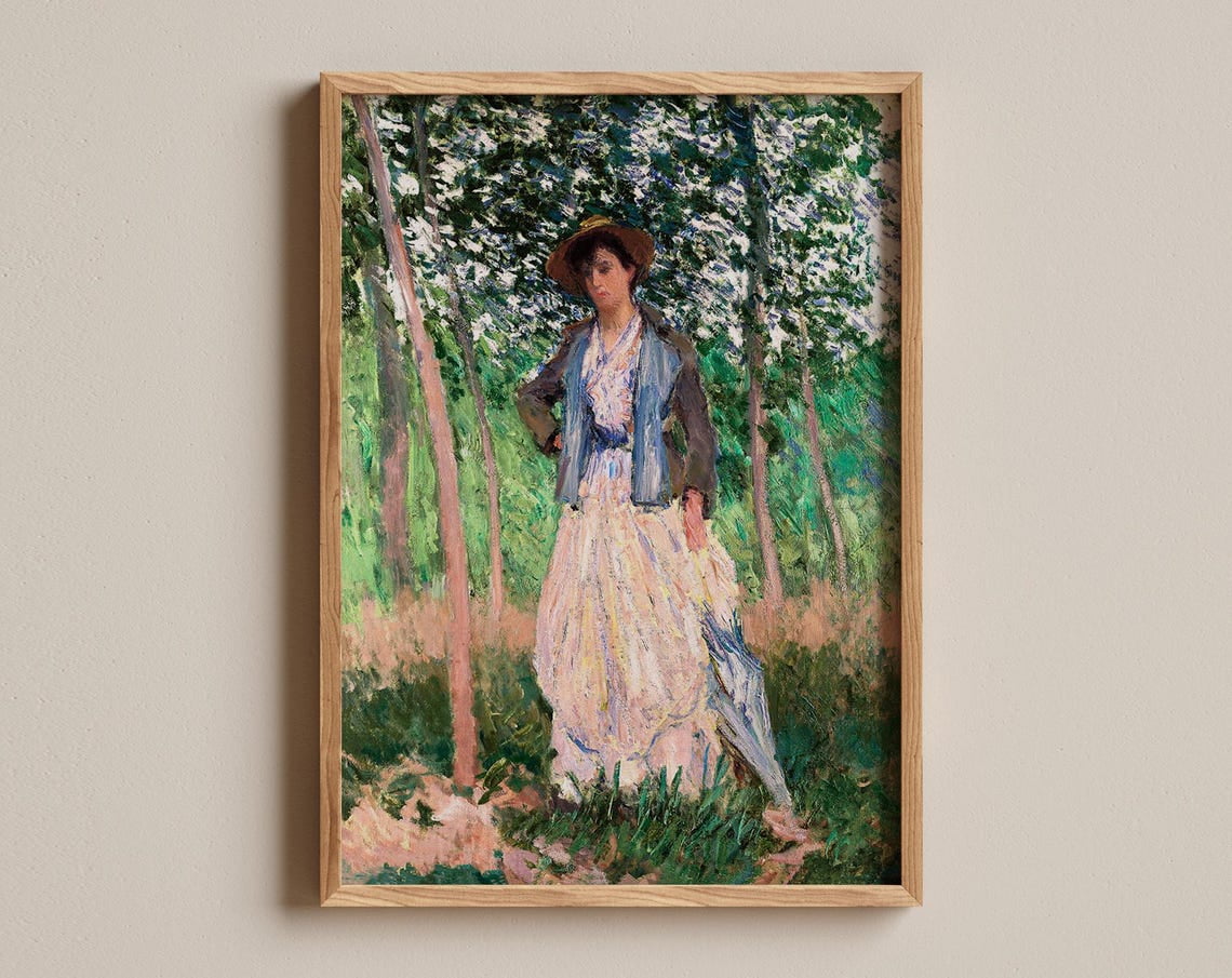 Claude Monet The Stroller - Impressionist Woman In Nature, Vintage ...