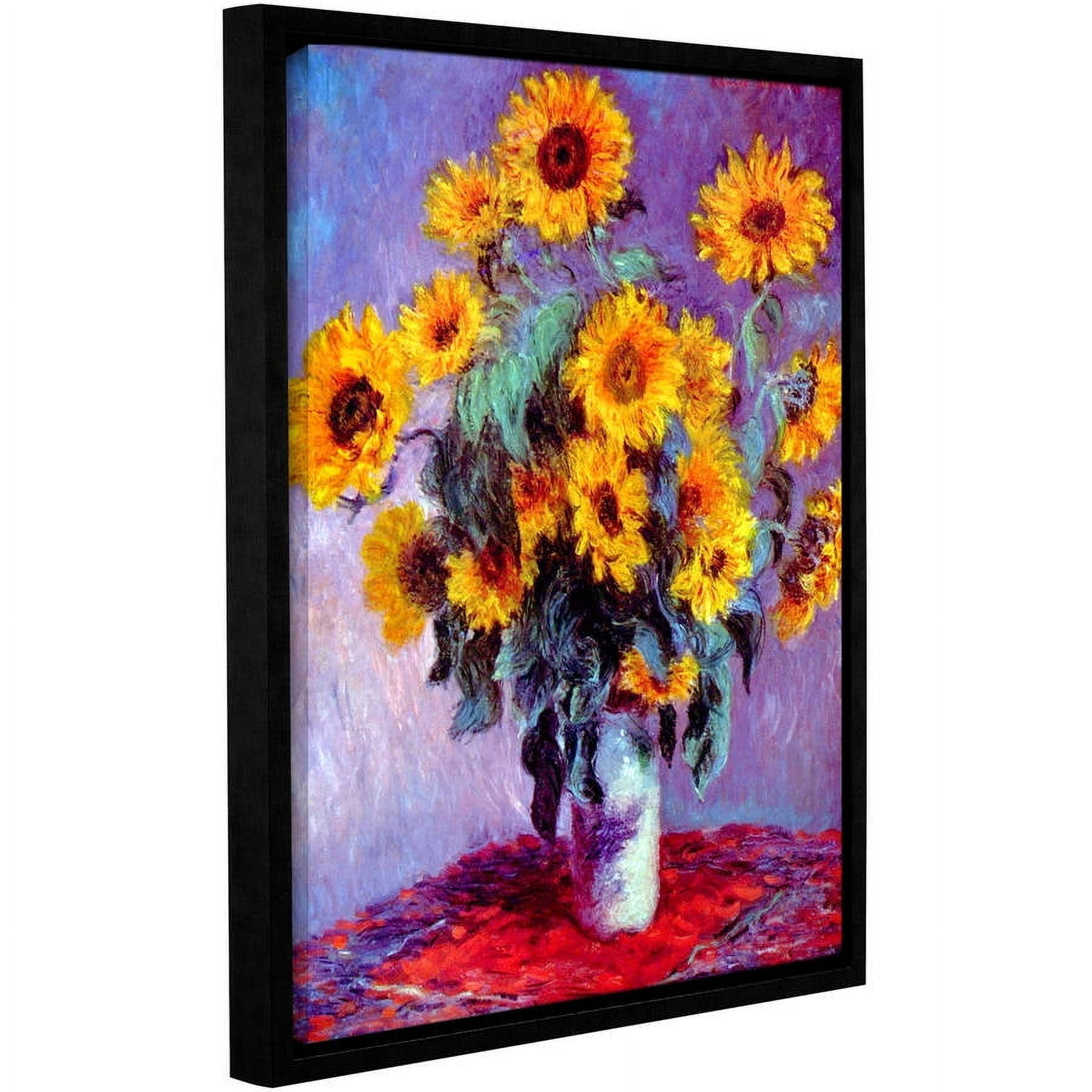 Claude Monet "Sunflowers" Floater-Framed Gallery-Wrapped Canvas ...