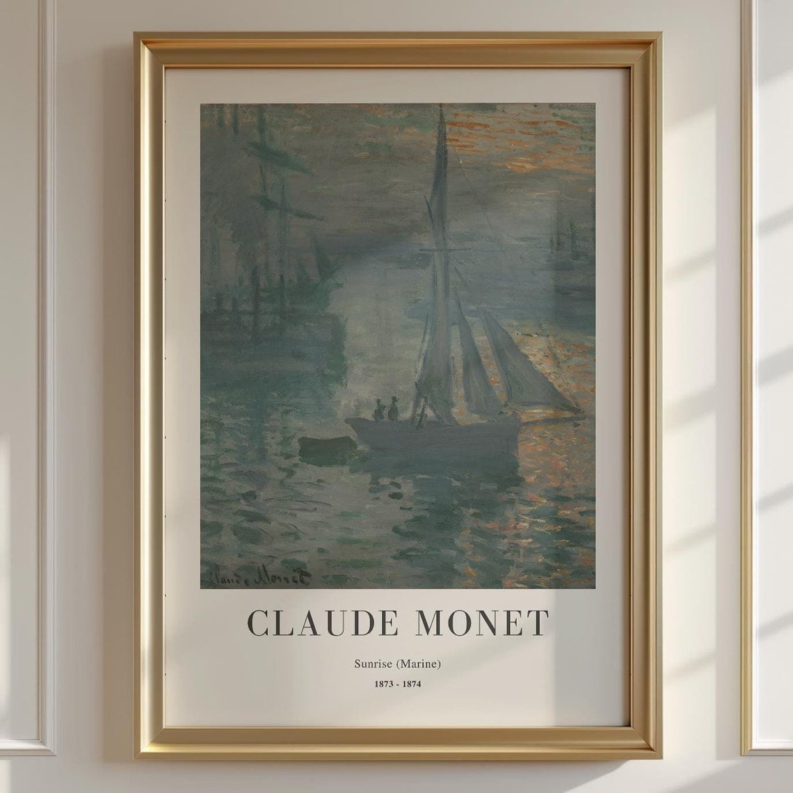 Claude Monet - Sunrise (Marine) 1873-1874 Wall Art - Antique Oil ...