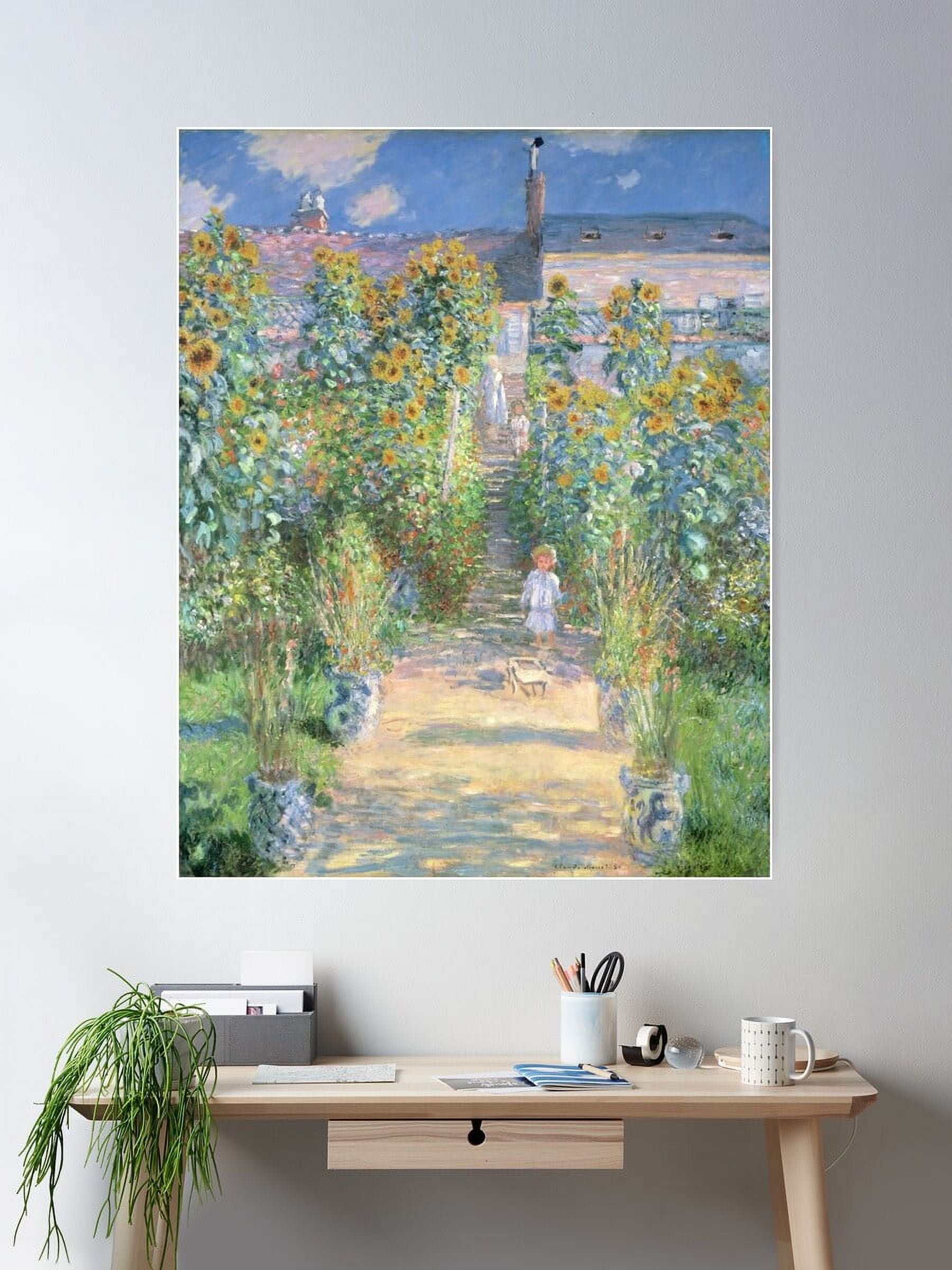 Claude Monet The Artists Garden At Vã©Theuil Poster Wall Art, Modern ...