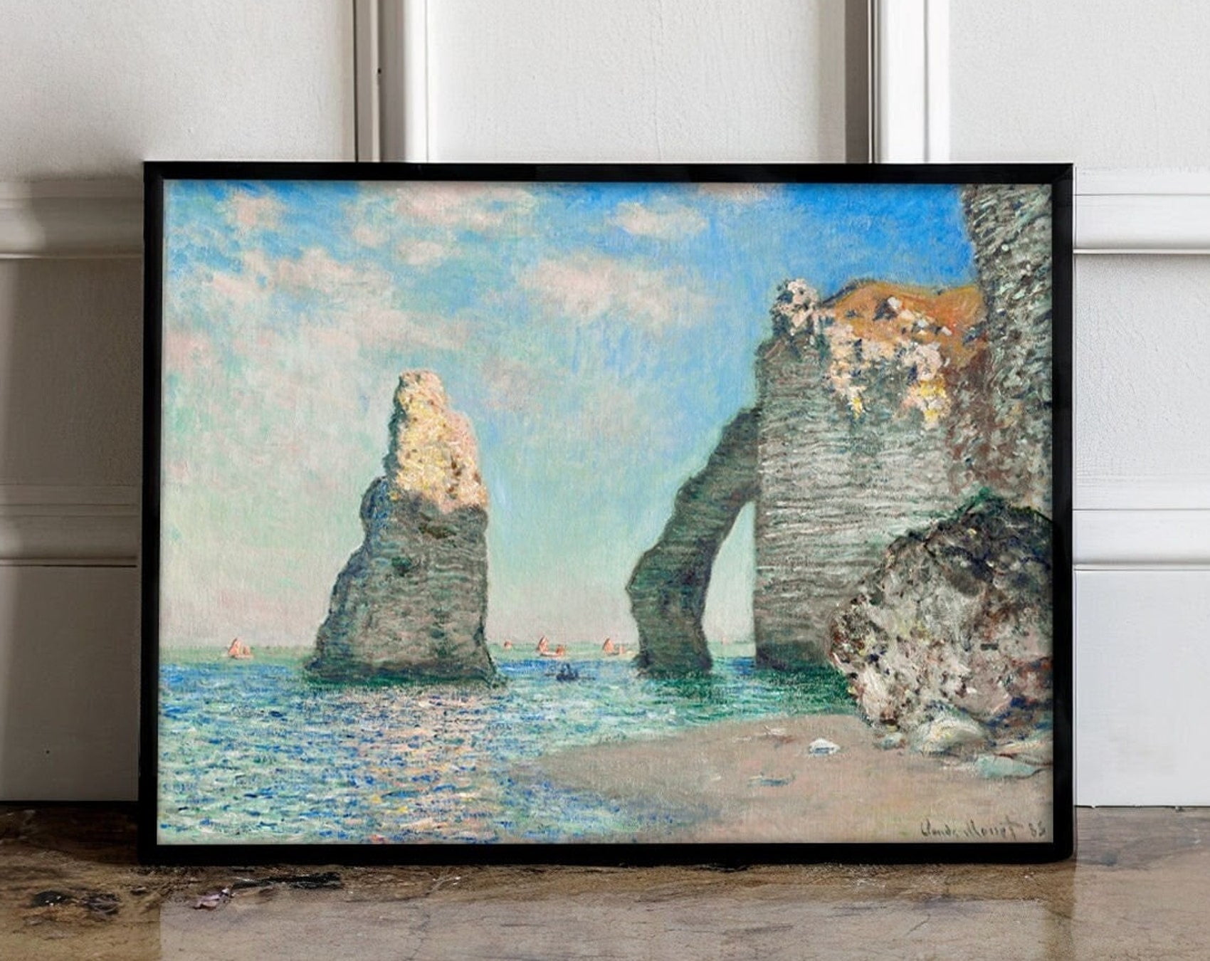 Claude Monet The Cliffs at Etretat 1885 Poster, Etretat Cliffs Claude ...