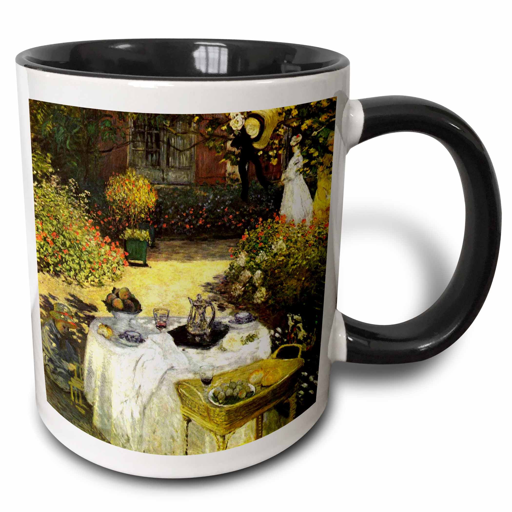 3drose, Claude Monet - the Lunch, 15oz Two-tone Black Mug - Walmart.com