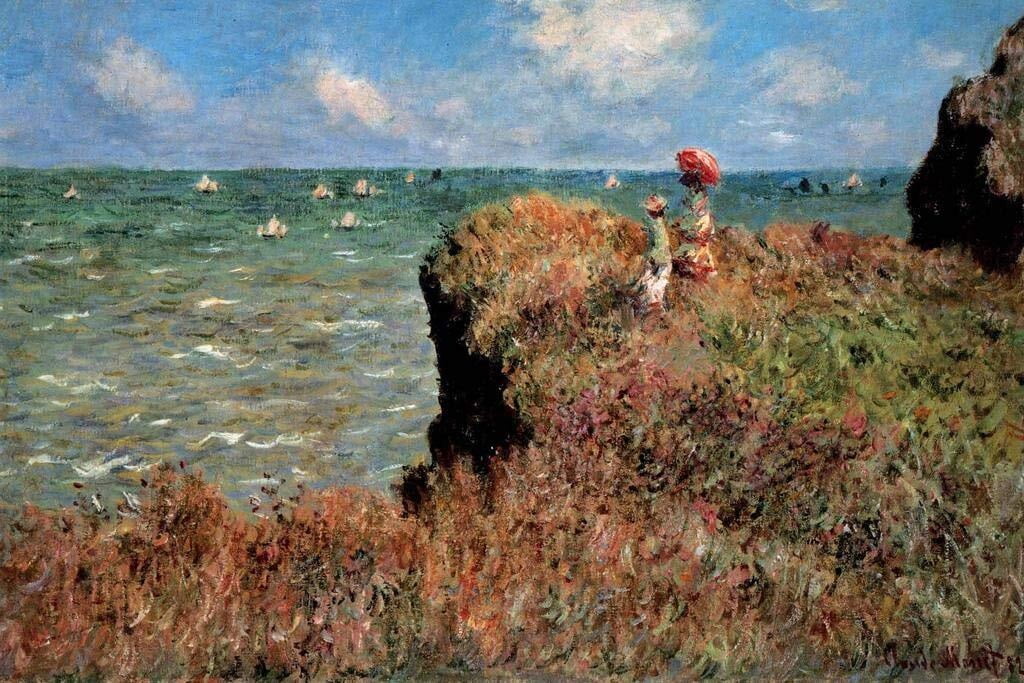 Claude Monet The Promenade On The Cliff II French Impressionist Painter ...