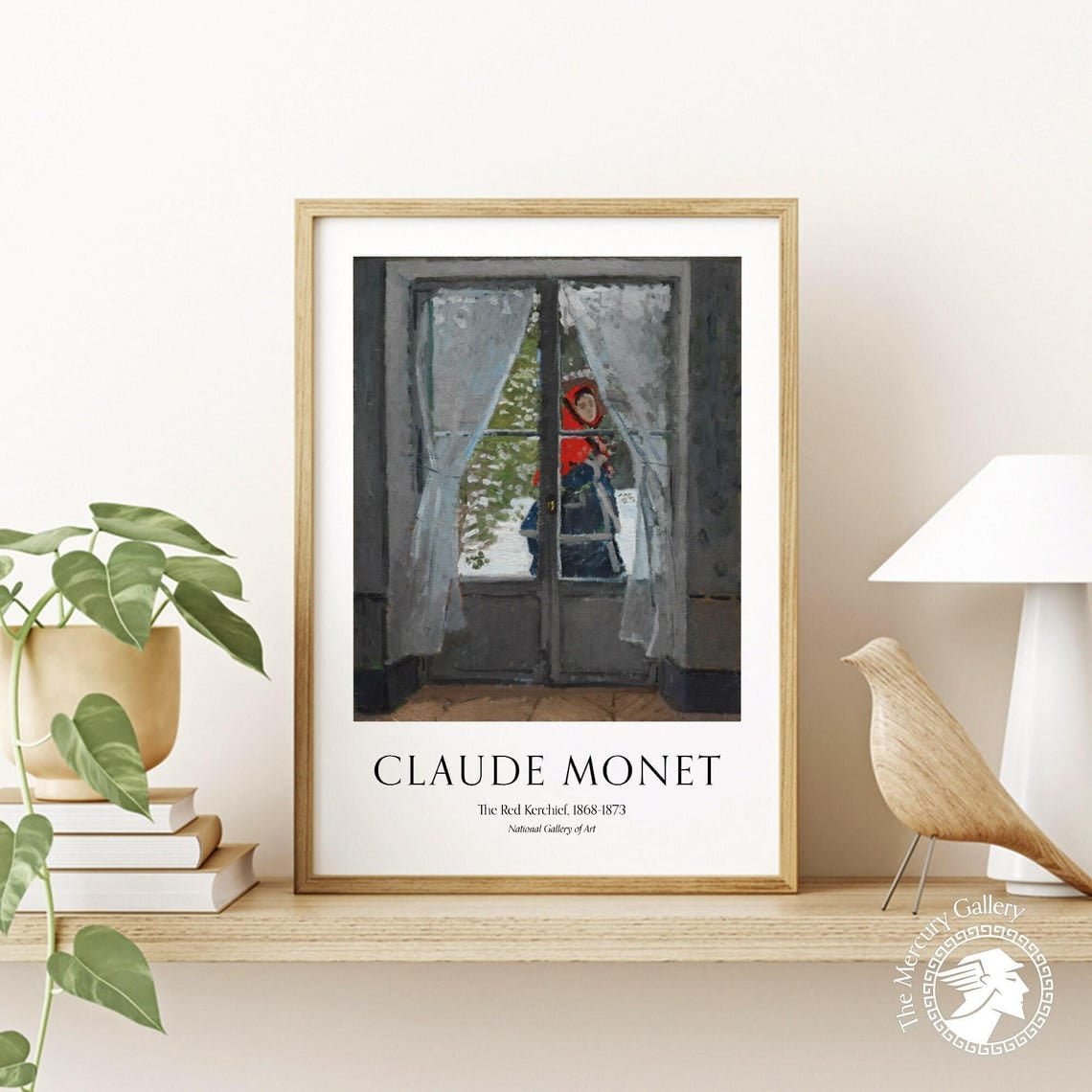 Claude Monet 'The Red Kerchief' Poster Mid-Century Modern Fine Art ...