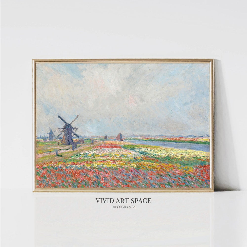 Claude Monet Tulip Fields Near The Hague, Impressionist Landscape ...