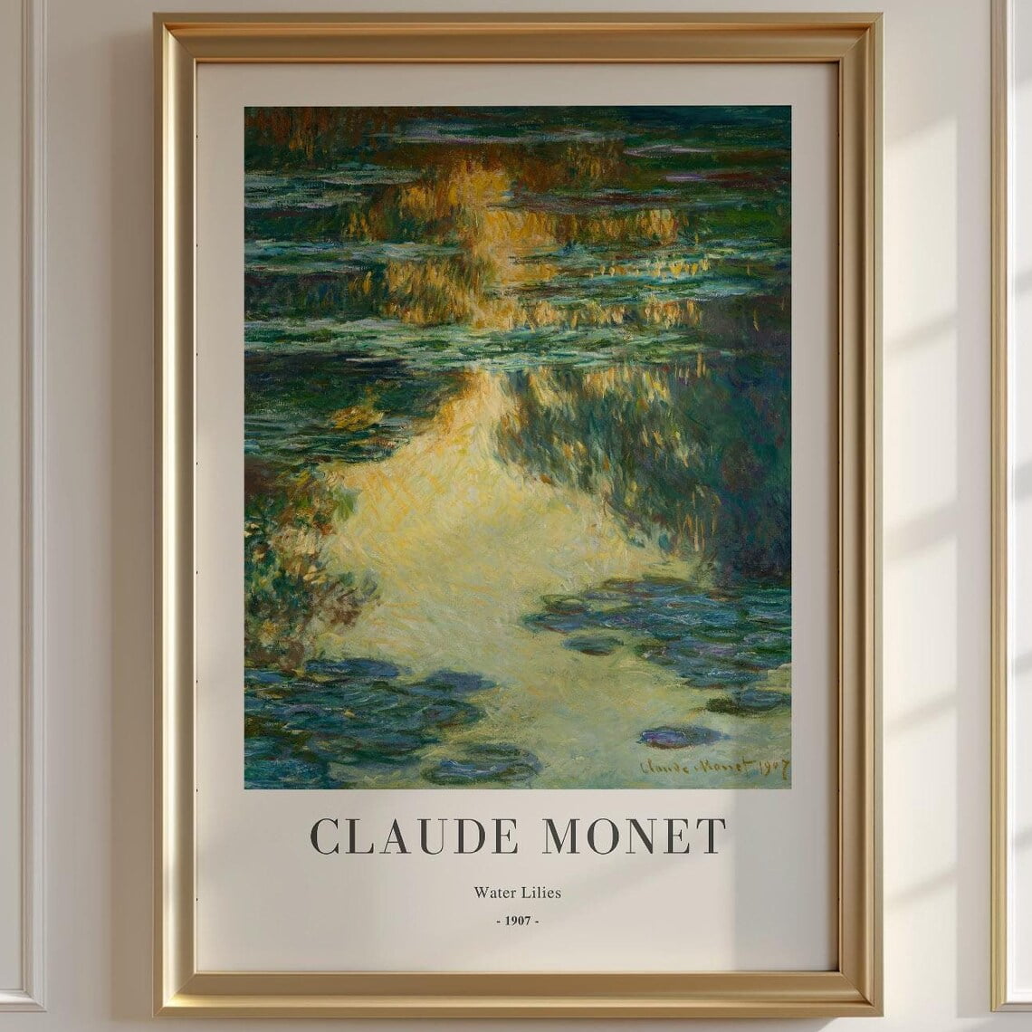 Claude Monet - Water Lilies 1907 Wall Art - Landscape Oil Painting ...