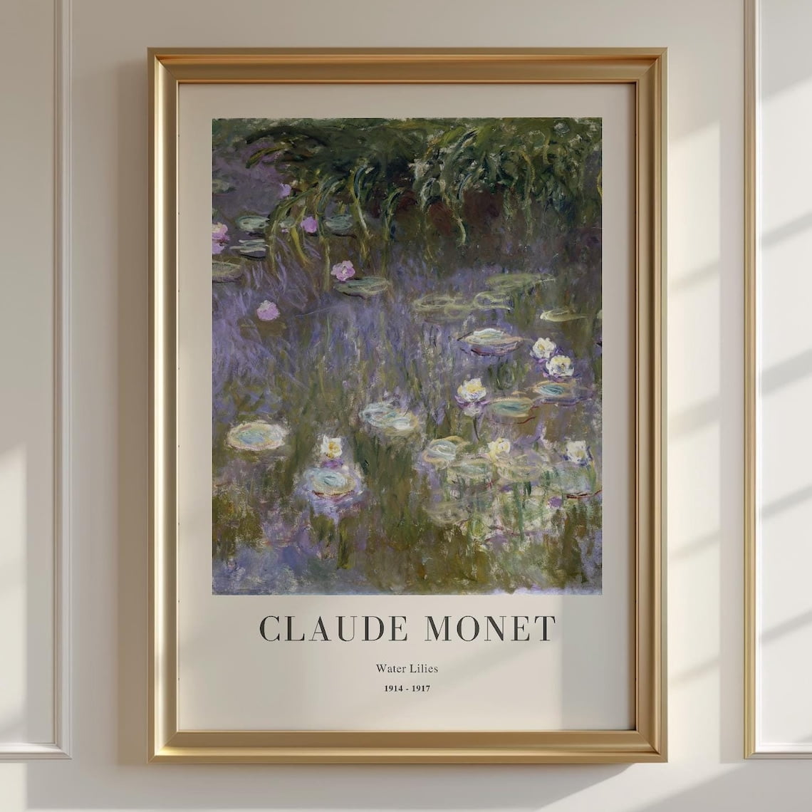 Claude Monet - Water Lilies 1914-1917 Wall Art - Oil Painting - Large ...