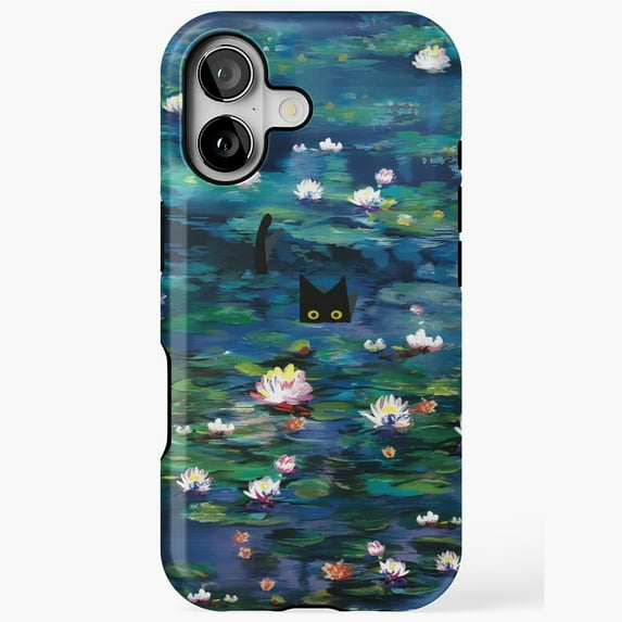 Claude Monet Water Lilies Cat Art Phone Case with iPhone 17 to 11 Pro ...