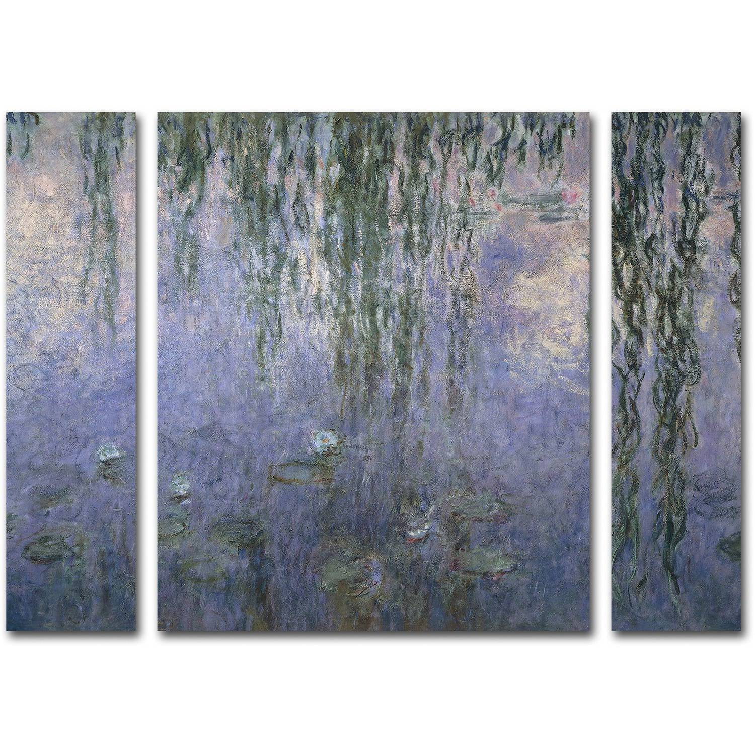 Claude Monet "Water Lilies III 1840-1926" Multi Panel Art Set - Walmart.com
