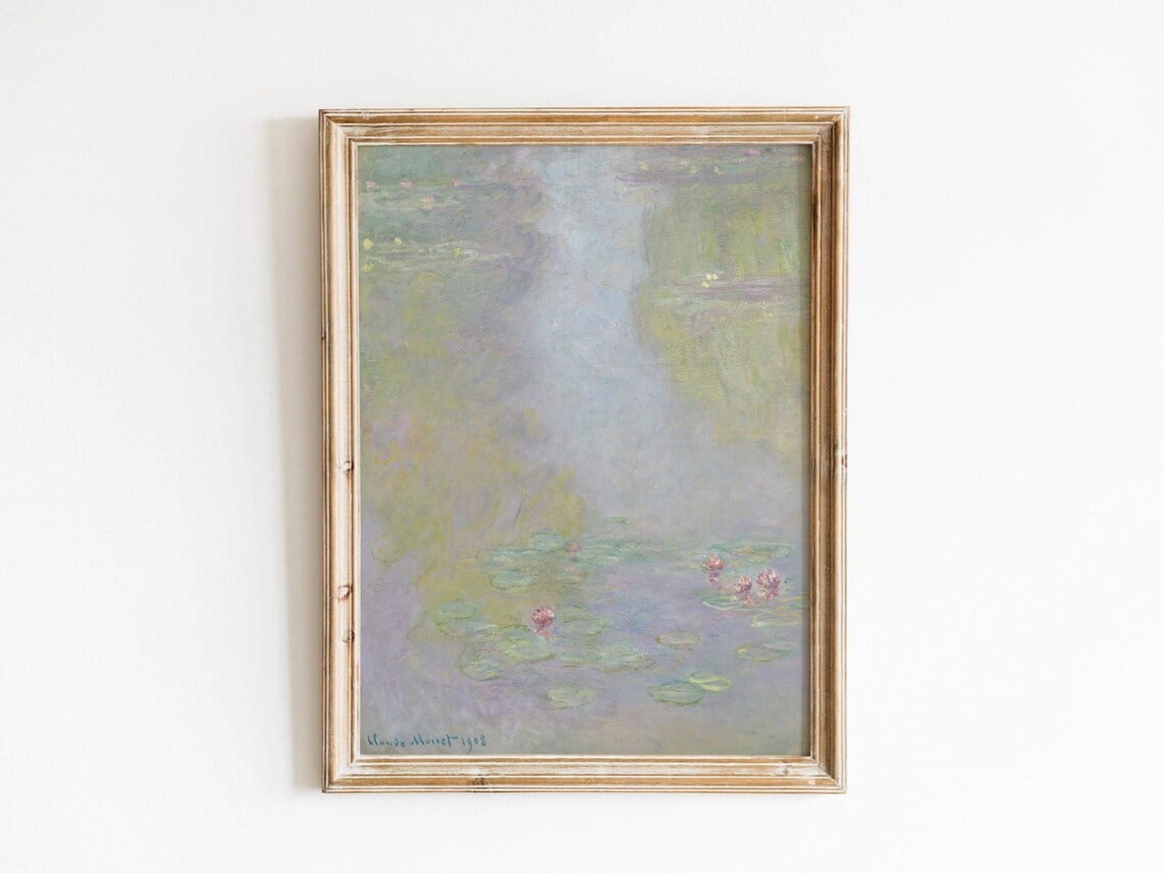 Claude Monet Water Lilies Print Muted Monet Water Lilies Print Neutral ...