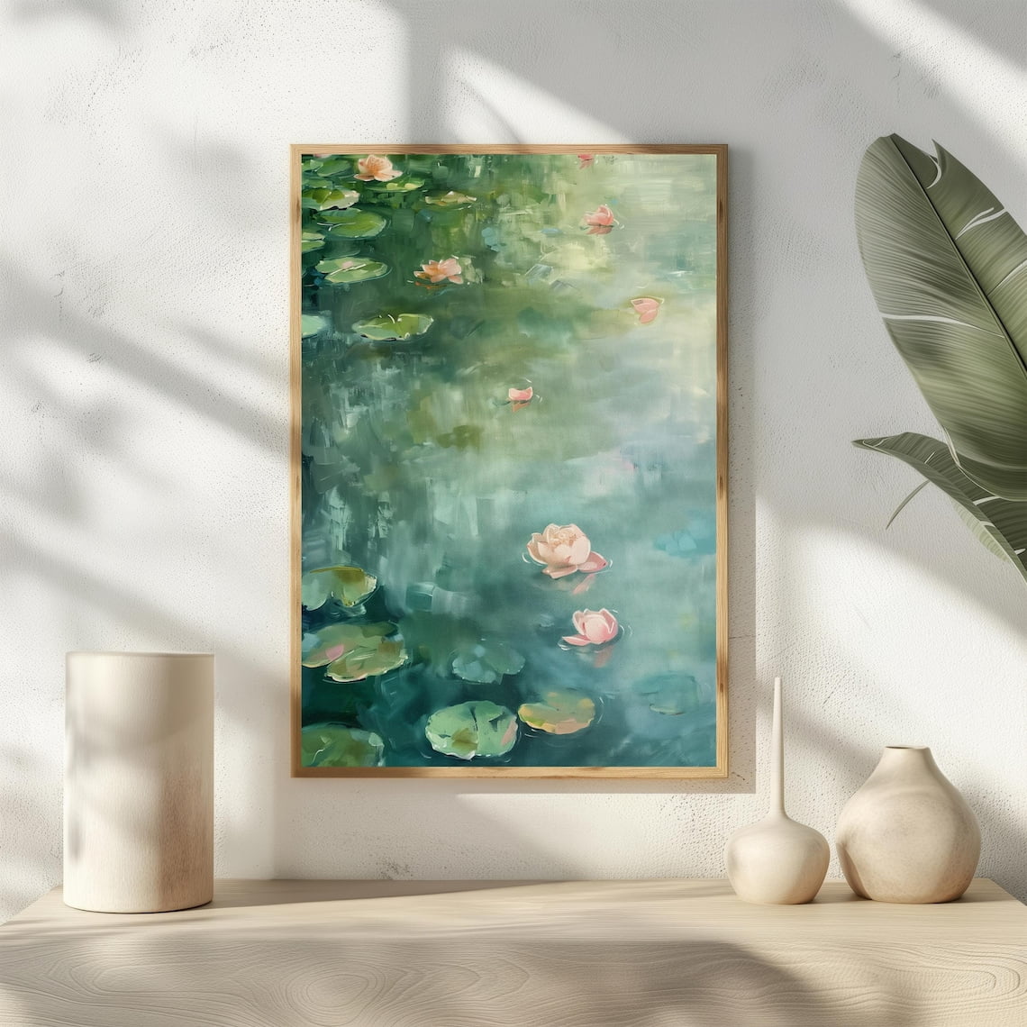 Claude Monet Water Lilies Vintage Impressionist Art Muted Pastel Pond ...