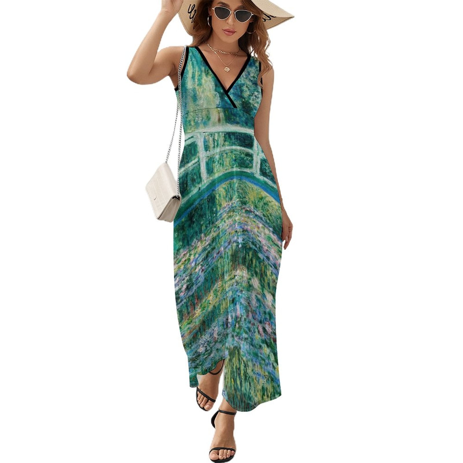-Claude Monet-Water Lilies and Japanese Bridge Sleeveless Dress clothes ...