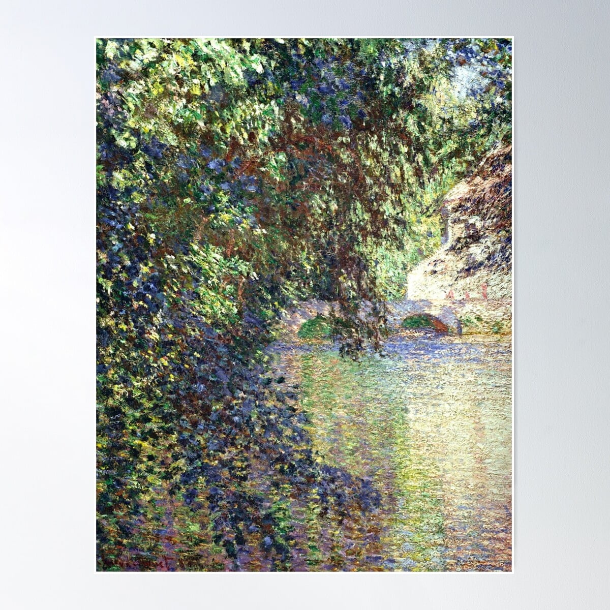 Claude Monet - Watermill at Limetz Poster, 8x12 UNFRAMED - Walmart.com