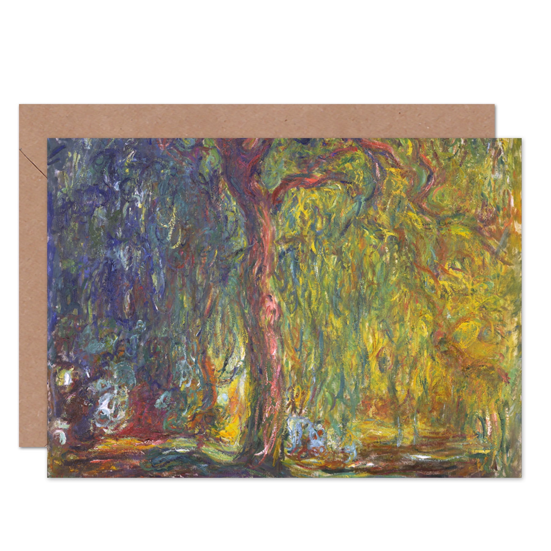 Claude Monet Weeping Willow Fine Art Greetings Card Plus Envelope Blank ...