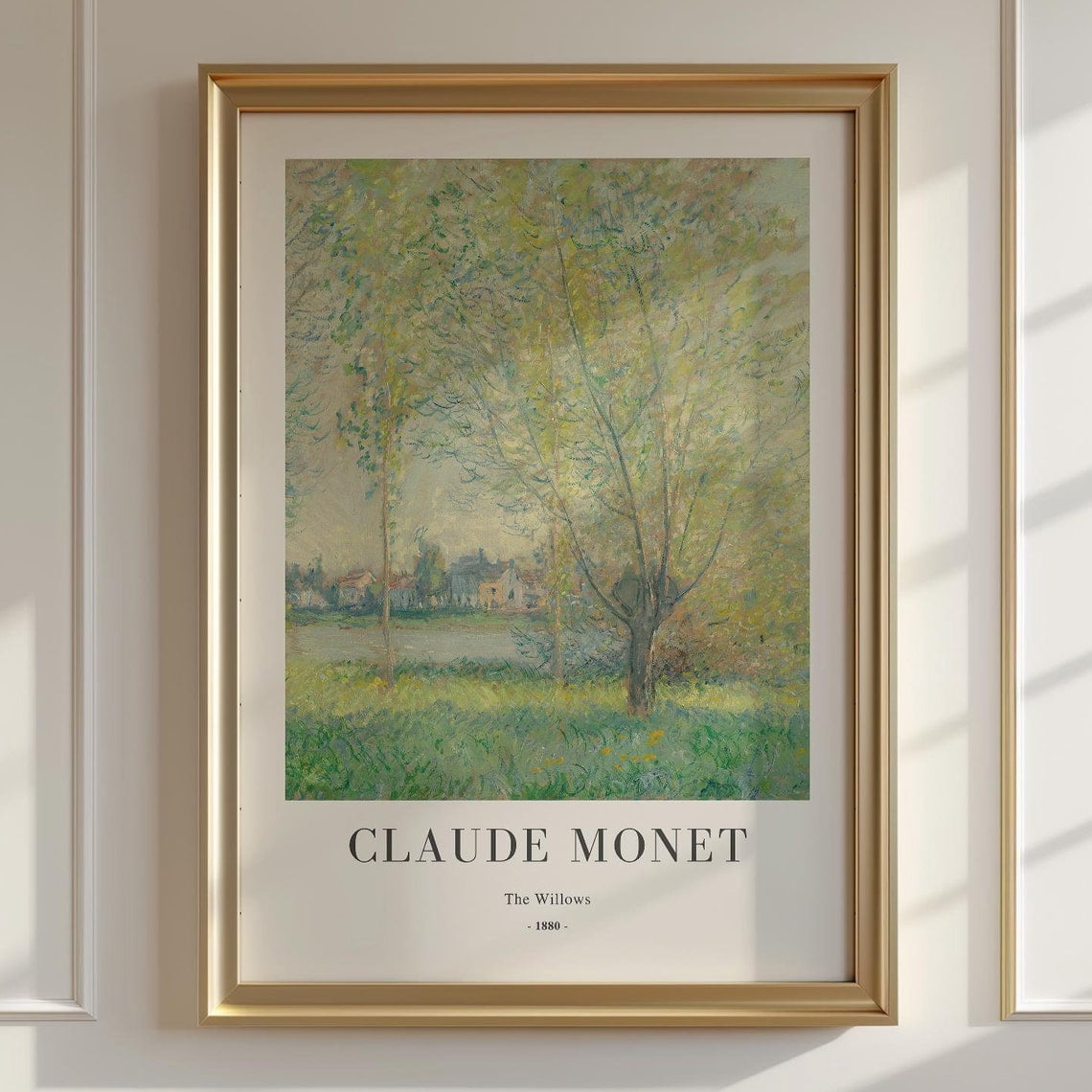 Claude Monet - The Willows 1880 - Framed Wall Art - Landscape Painting ...