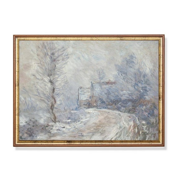 Claude Monet Winter Landscape , Antique Snowy Scene Art Print Poster ...