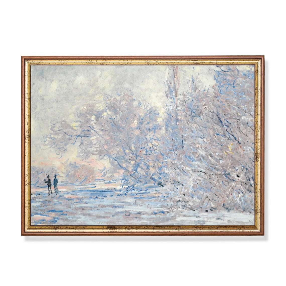Claude Monet Winter Landscape Poster, Antique Snowy Scene, Cabin Decor ...