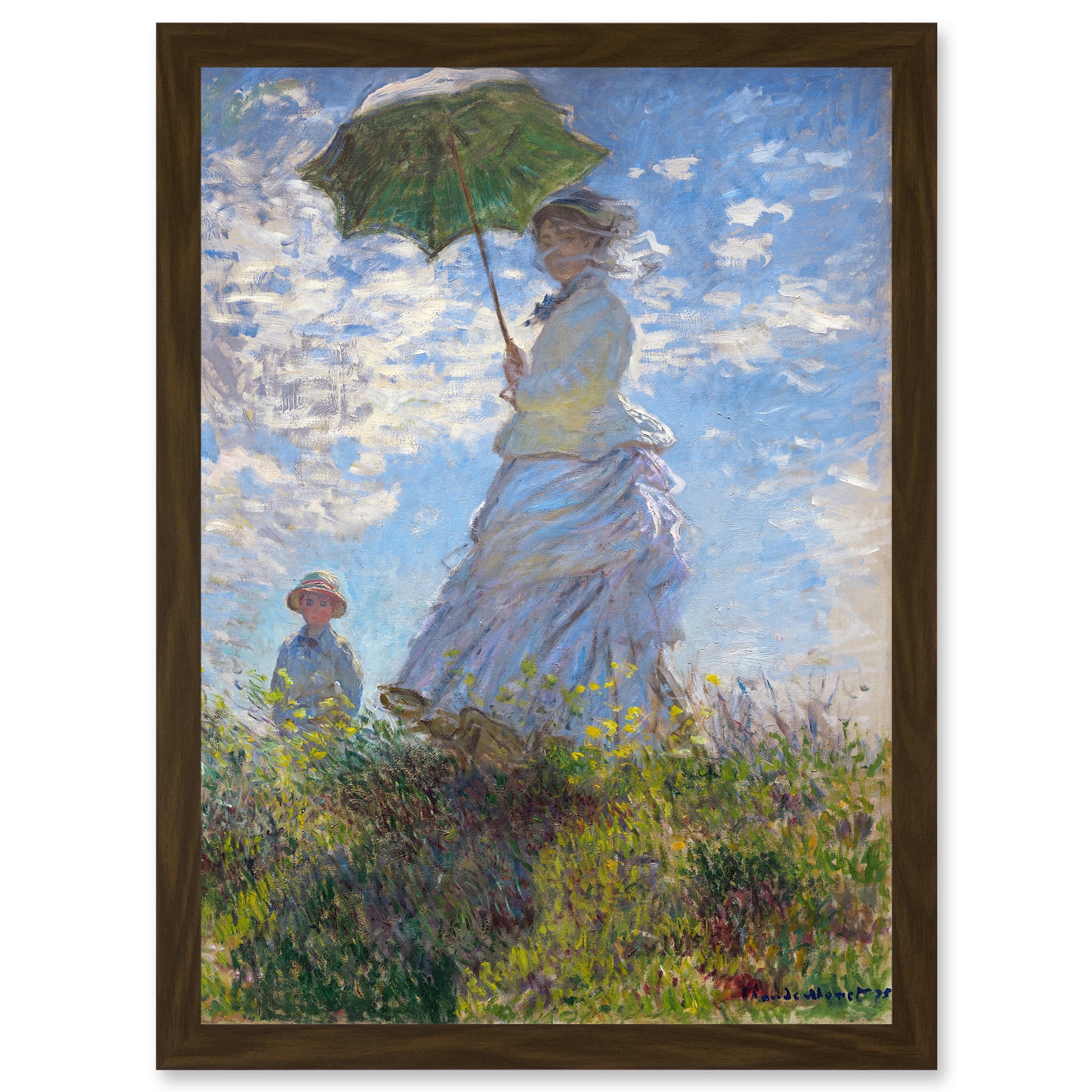 Claude Monet Woman With Parasol Madame Monet And Son Painting Artwork ...